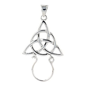 Jewelry Trends Trinity Triquetra Charm Holder Sterling Silver Pendant