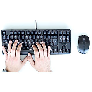 CHERRY G80-3000N RGB TKL, French layout, AZERTY keyboard, wired keyboard, mechanical gaming keyboard, MX SILENT RED SWITCHES, black