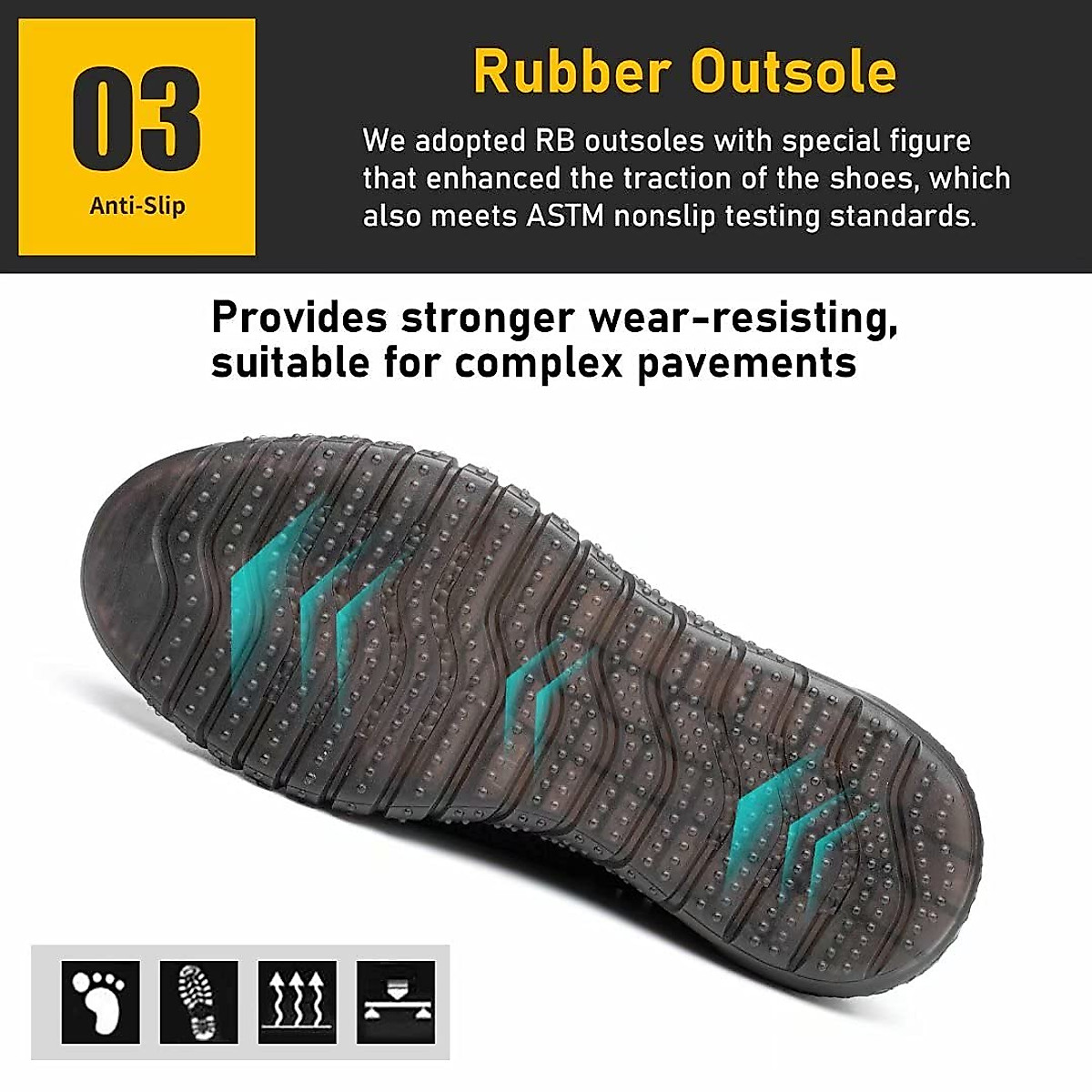 Furuian Steel Toe Shoes for Men Comfortable Safety Shoes Non Slip Steel Toe Sneakers Mens Work Shoes Black Size M12/W13.5