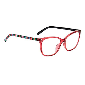 Kate Spade New York Women's Aubree Blue Light Reading Glasses Cat Eye, Plum/Demo Lens, 53mm, 16mm + 2.5