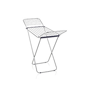 Leifheit Siena 180 Lightweight Winged Clothes Drying Rack, Blue and Silver