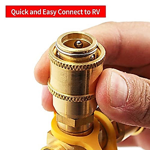 MENSI 250 Type 3 Way Splitter 1/4" Plug Propane Quick Connect for RV's Grill