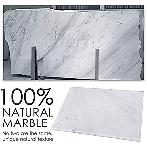 JESSILIN HOME Marble Cheese Pastry Board 16" x 12", Marble Cutting Board, Marble Serving Tray for Pastries, Bread, Pizza, Carrara White