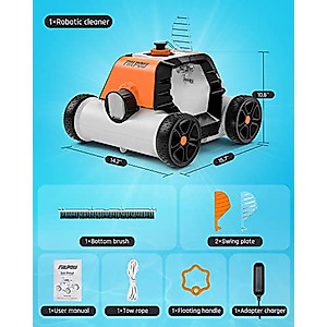 FIILPOW 82 FT Garden Hose Reel & Automatic Pool Cleaner