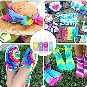 DIY Tie Dye Kits, Emooqi 32 Colours All-in-1 Tie Dye Set Contain 32 Bag Pigments, Rubber Bands, Gloves, Sealed Bag, Apron and Table Covers for Craft Arts Fabric Textile Party DIY Handmade Project