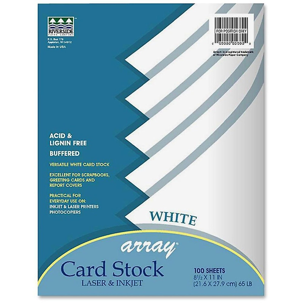 Pacon® Card Stock, Letter Paper Size, 65 Lb, White, 100 Sheets