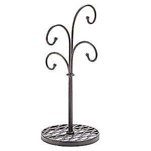 Red Co. Curved Tree 4 Arm Metal Kitchen Stand Cups and Mugs Holder in Mahogany Finish - 16"