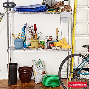 Rubbermaid 28 Gallon Jumbo Clear Tote, Stackable, Large Capacity, Home, Garage, and Office Storage Organizers, Durable Snap-Tight Lids, Clear Bins/Dark Indigo Metallic Lids, Pack of 2