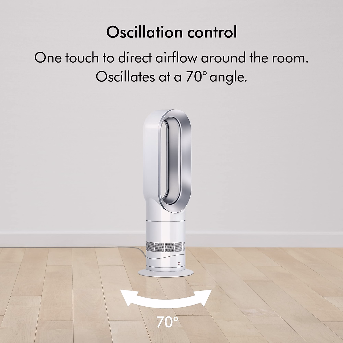 Dyson Hot+Cool™ AM09 Jet Focus heater and fan, White/Silver