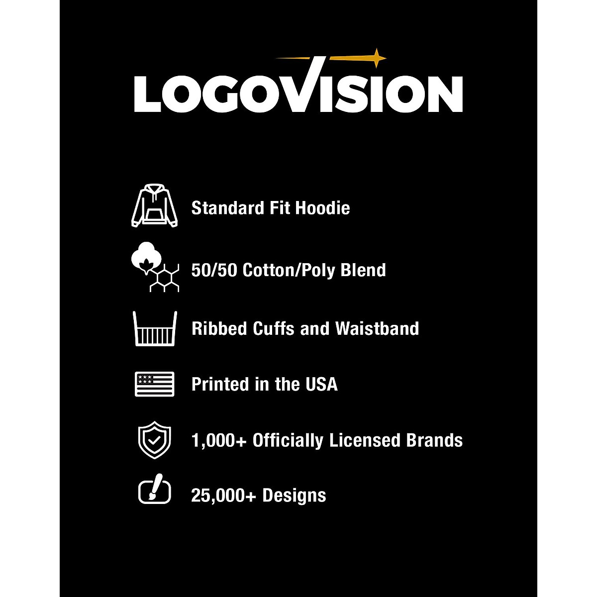 Emporia State University Official One Color Logo Unisex Adult Pull-Over Hoodie, Black, X-Large