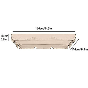 Patio Swing Canopy Fabric Waterproof Top Cover Cloth, 420D Oxford Cloth Replacement Canopy Cover for 2/3-Seater-Swing Chair,Outdoor Sunproof Chair Patio/Lawn/Garden All Weather Protection Porch Swings