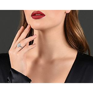 Savlano 18K Gold Plated Marquise & Round Cut Cubic Zirconia Wedding Engagement Women Statement Ring (6)