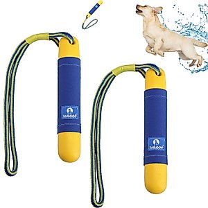TAILGOO Dog Pool Fetch Toys Interactive Water Floating Toys Outdoor Beach Training Bumpers for Summer, 2 Pack, 10"