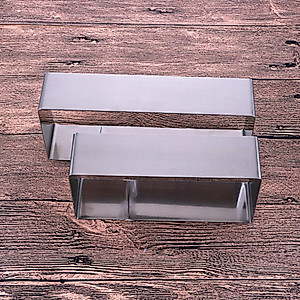 DOITOOL 2pcs Stainless Steel Rectangular Cake Mold Cutter Molding Forming Layering Cake Pastry Rings Cookie Biscuit Baking Cake Mold Rings (Size S/L)