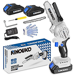 Mini Chainsaw 6 Inch Cordless, Electric Battery Powered Chainsaw Brushless Mini Chain Saw with 2 Batteries, Handheld Small Chainsaw for Wood Cutting Tree Trimming
