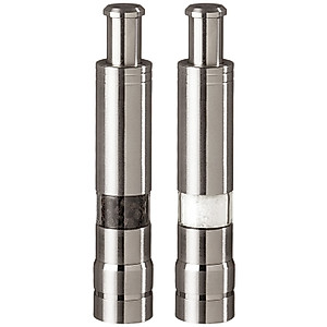 Fletchers' Mill Stainless-Steel Pump and Grind Pepper Mill, STS06PM01, Modern Thumb Button Grinder, One-Handed Operation, Perfect For Restaurant Staff