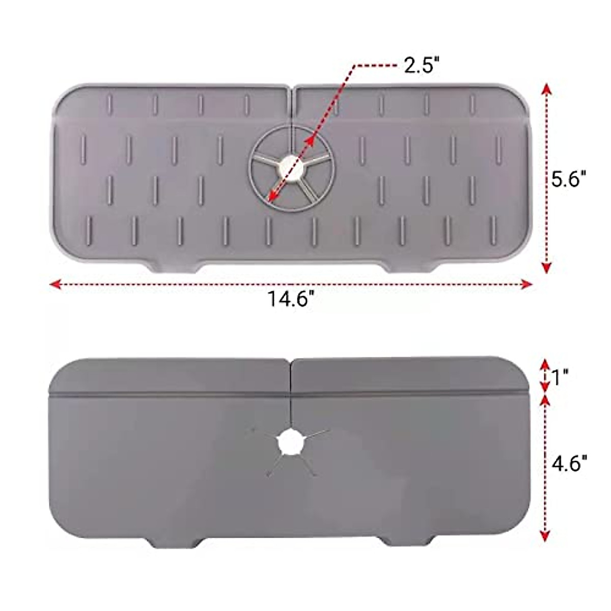 2 Pack Silicone Faucet Handle Drip Catcher Tray, Kitchen Guard Silicone, Kitchen Guard for Faucet, Sink Splash Guard for Kitchen Bathroom, Silicone Sink Faucet Splash Guard