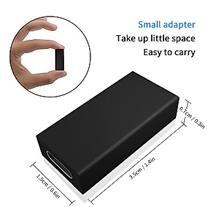 Duttek USB C to USB 3.0 Adapter, USB to USB C Adapter, USB 3.0 Female to USB C Female Adapter Connector Compatible with Google Pixel, Huawei etc 2 Pack (Black)