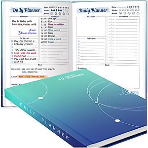 2024 Large Daily Planner Undated(7 X 10") -To-Do List Notebook with Hourly Schedule and Meal Plan for Work & Home, Office Schedule Organizer Notepad for Women & Men