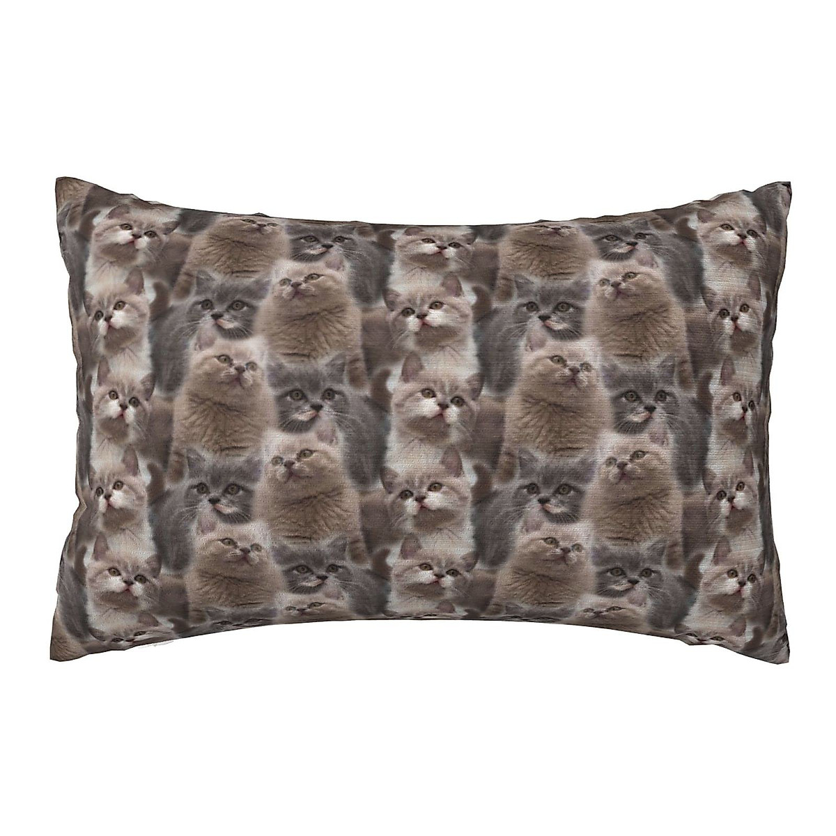 Bed Pillow Protector Zippered Camo-Kitty-Cute-Shorthair-Cat Soft Pillow Case Cover 20x30 Inches