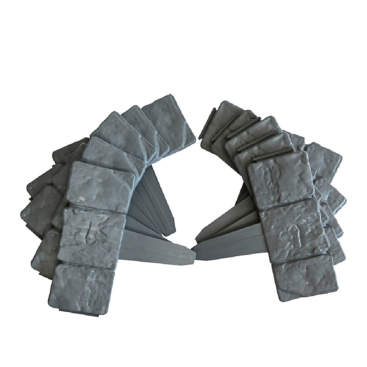 Ram©20 x Pack Dark Grey Cobbled Stone Effect Garden Lawn Edging Plant Border - Simply Hammer in 10 Pack Dark Grey Cobbled Stone Effect Garden Lawn Edging Plant Border - Simply Hammer in 5 Meter