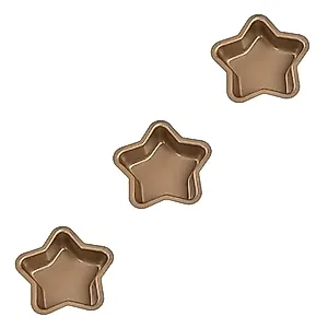 ifundom 3 pcs Baking Tool Steel Loaf Pan star nonstick bakeware carbon steel baking pan Muffin Pans pizza pan Non-Stick Baking Pan baking mold pan Toast circle stencil cake oven