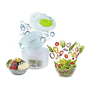 UMIKAkitchen Capacity 3L Salad Spinner Vegetable Washer Fruit Veggie Bowl Collapsible Salad Spinner with Lid Veggie Dryer Set for Kitchen Tools of Lettuce Dryer Salad Shooter Small Salad Spinner