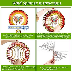 Butterfly Wind Spinners, Butterfly Gifts for Women Mom Grandma Wife, 12inch Large Metal Kinetic Wind Spinner, Hanging Wind Spinners Indoor Outdoor Decoration Decorations Ornaments