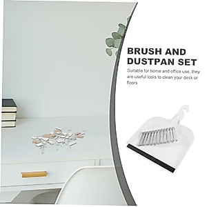 COOLHIYA 1 Set Mini Table Broom Whisk Broom Small Detail Brush Keyboard Dust Brush Broom and Dustpan Cleaning Broom Dustpan Keyboard Dust Remover Multi-Function Whisk Broom Plastic White