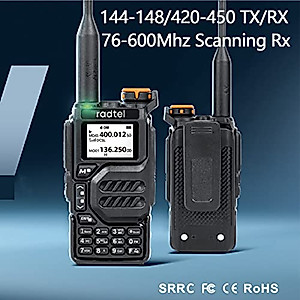 Radtel RT-590 Tri-Band Radio Air Band Receive Two-Way Radio 200CH 5 Watts NOAA Weather Alert Huge Features SCAN/VOX/AM/FM Radio/DTMF
