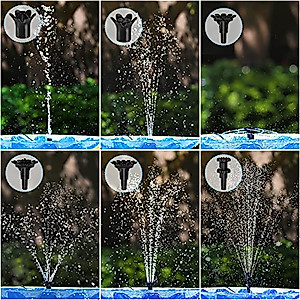 AISITIN 7W Solar Fountain Pump Outdoor,DIY Solar Fountain Water Pump Kit with Multiple Nozzles, Stake and Water Pipe, Solar Powered Fountain Pump for Bird Bath, Garden, Pool and Other Outdoor Places