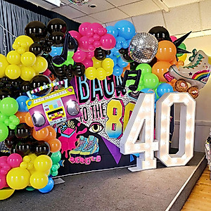 80s 90s Party Decorations 70s Retro Balloon Kit With Disco Ball Radio Skate Balloons For Freaknik Party Decor Disco Dj Music Throwback Birthdays, Proms, Back To The Future,Decades Dance themed Parties