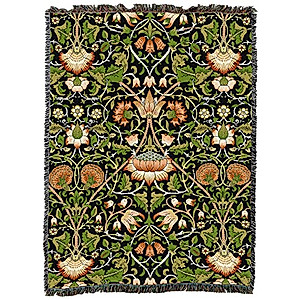 Pure Country Weavers William Morris Lodden Tole Blanket - Arts & Crafts - Gift Tapestry Throw Woven from Cotton - Made in The USA (72x54)