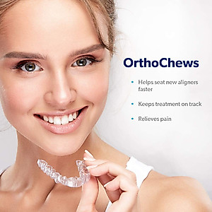 EverSmile OrthoChews Medical Grade Silicone Chew with Comfort Bite Technology | Dental Aligner Seater, Chewies for Invisalign, Clear or Metal Braces | Help to Seat Your Aligner Trays (2 Pack)