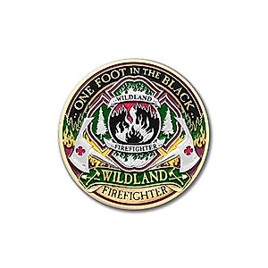 Armor Coin Wildland Firefighter Challenge Coins with Deluxe Display Tin Box Plus Bonus polishing Cloth - 2 Medallion Set
