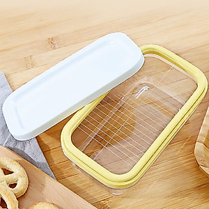 UNIVIVO Butter Slicer Cutter, Stick Butter Container Dish with Lid for Fridge, Easy Cutting Two 4oz Sticks Butter