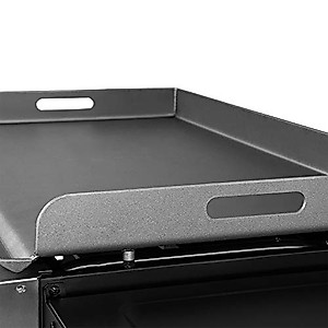 Royal Gourmet GB4001B 4-Burner Flat Top Gas Grill 52000-BTU Propane Fueled Professional Outdoor Griddle 36inch Backyard Cooking with Side Table, Black