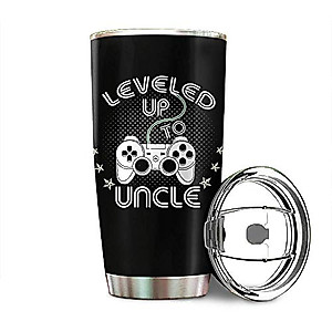 Leveled Up To Uncle New Uncle For Gamer Stainless Steel Tumbler 20oz & 30oz Travel Mug