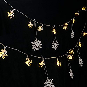 Christmas Snowflake String Lights 20LED-(2M/6.56ft), 2 Lighting Modes for Home Garden Party Centerpiece Decoration