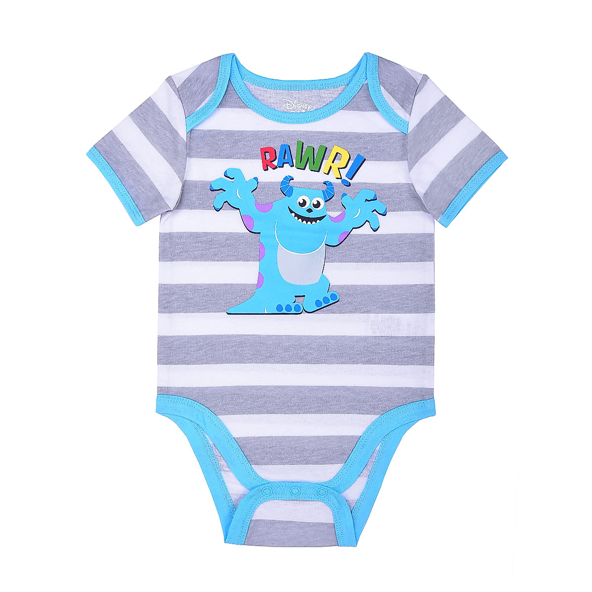 Disney Baby-Boys Monsters Inc Sully Bodysuit, Blue, 12 Months (Pack of 3)