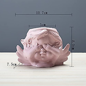 3 Pack Cute Angel Succulent Planter Pots Decorative Flower Pots Mini Ceramic Plants Containers Garden Pots Plant Pots for Home Office Desk Decor