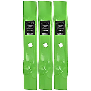 8TEN LawnRAZOR Mower Blade Set for John Deere LA140 LA145 LA155 LA165 D140 D150 D160 48 Inch Cut Deck GY20852 (High-Lift)