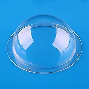 Trolleyshop Diameter 3.94 inch/100MM w/ 4 Holes Acrylic Dome Flange Clear Plastic Hemisphere Indoor/Outdoor CCTV Replacement Clear Dome Camera Cover Security Dome Camera Housing