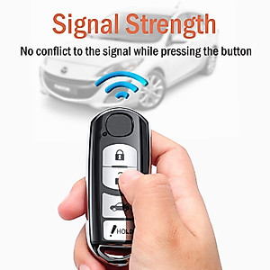 COMPONALL for Mazda Key Fob Cover, Key Fob Case for Mazda 3 6 8 Miata MX-5 CX-3 CX-5 CX-7 CX-9 4-Buttons Premium Soft TPU Full Cover Protection Smart Remote Keyless Key Fob Shell, Rose Gold