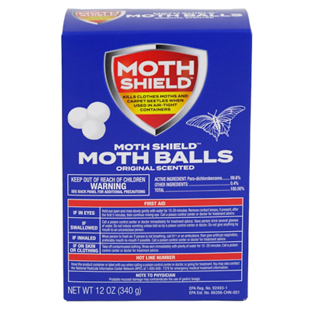 Moth Shield Moth Ball Traps for Clothes, Furniture, Carpet and Pantry Moths, 12 Ounce Box (Original Scented, 12 Ounce (1 Pack)