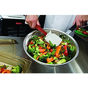 Rubbermaid Commercial Products High Heat Resistant Silicone Heavy Duty Spatula/Food Scraper, 13.5-Inch, 500 Degrees F, Red Handle, for Baking/Cooking/Mixing, Commercial Dishwasher Safe