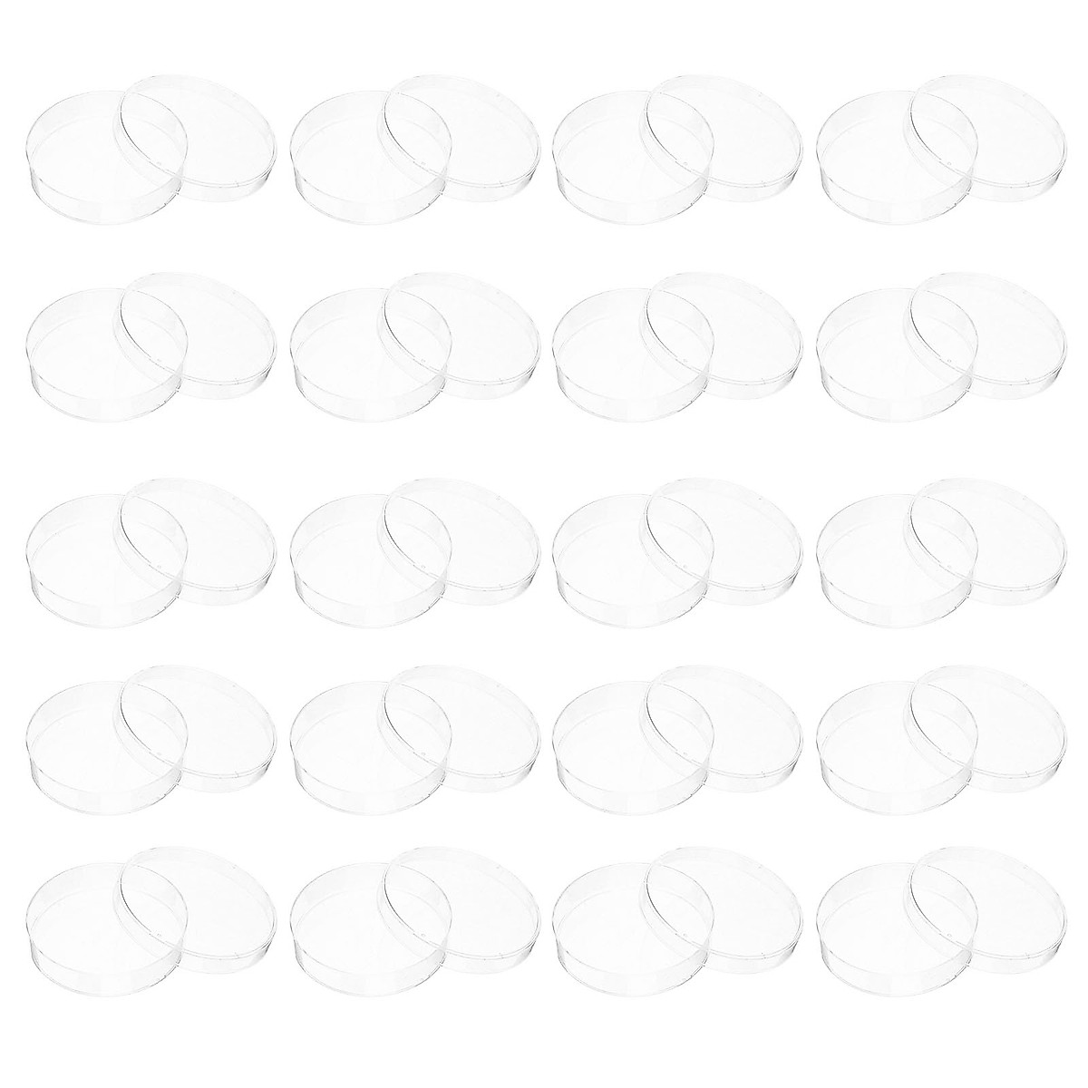 Petri Dishes Agar Plates, Plastic Petri Dish with Lid 70mm Petri Plates for Lab Experiment Biology Microbiology Studies School Teaching, 20pcs