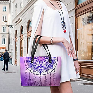 Womens Handbag Dreamcatcher Leather Tote Bag Top Handle Satchel Bags For Lady