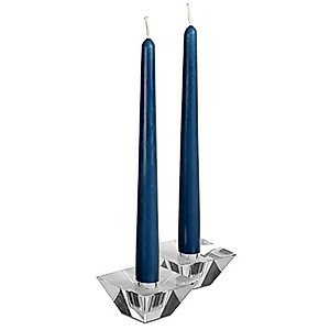 Hyoola Tall Taper Candles - Midnight Blue Dripless Dinner Candle Sticks - Paraffin Wax with Cotton Wicks - 10 Inch (25cm) - 8 Hour Burn Time (24 Pack)