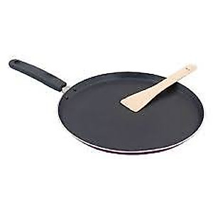 Best Nonstick Pan,Induction Base Non-Stick Dosa Tawa/Griddle,Dosa Pan,Non-Stick Induction Base Fry Pan,Thickness 3 mm, Size 10 X 10 inches With one Piece Wooden Spatula and One Piece Plastic Scrubber